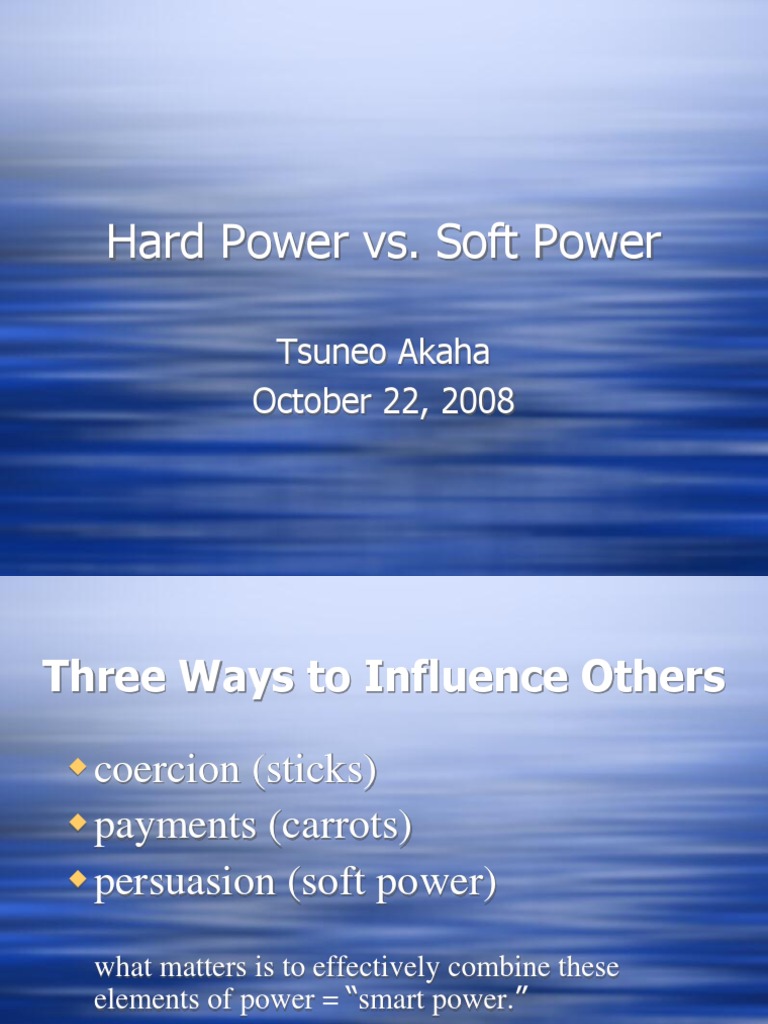 Hard Power vs. Soft Power | Hard Power | Soft Power
