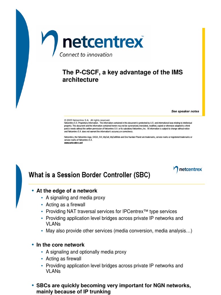 The P-CSCF, A Key Advantage of The IMS Architecture | PDF | Ip ...