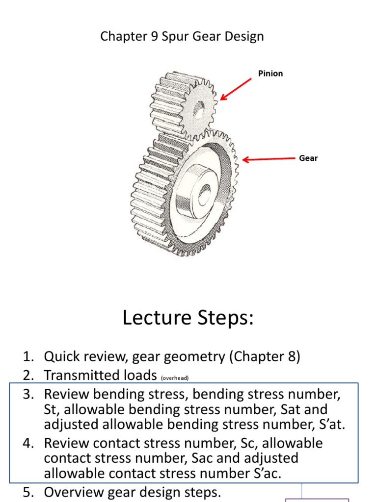 Spur Gear Design and Calculations Guide | PDF | Gear | Stress (Mechanics)