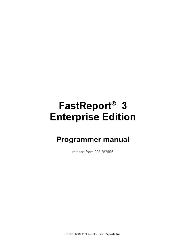 Fastreport 3 Enterprise Edition: Programmer Manual | PDF | Web Server ...