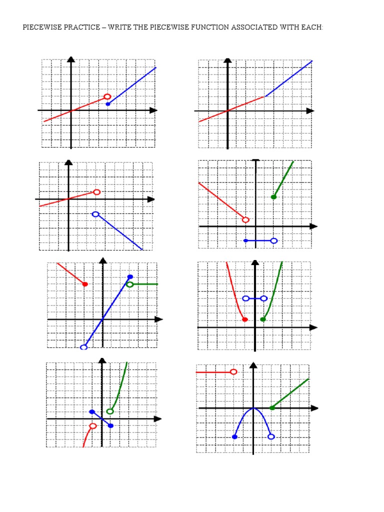 Piecewise Practice - Write The Piecewise Function Associated With Each ...