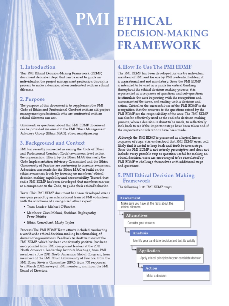 Ethical Decision Making Framework - FINAL | PDF | Project Management ...