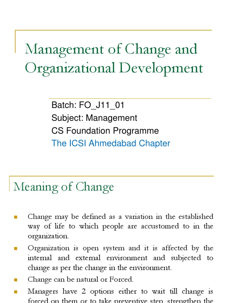 Change Management & Organizational Development | PDF | Organization ...