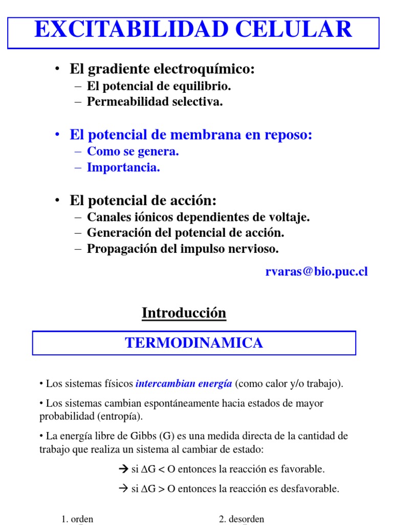 Excitabilidad Celular y Potencial de Acción | PDF | Potencial de acción ...