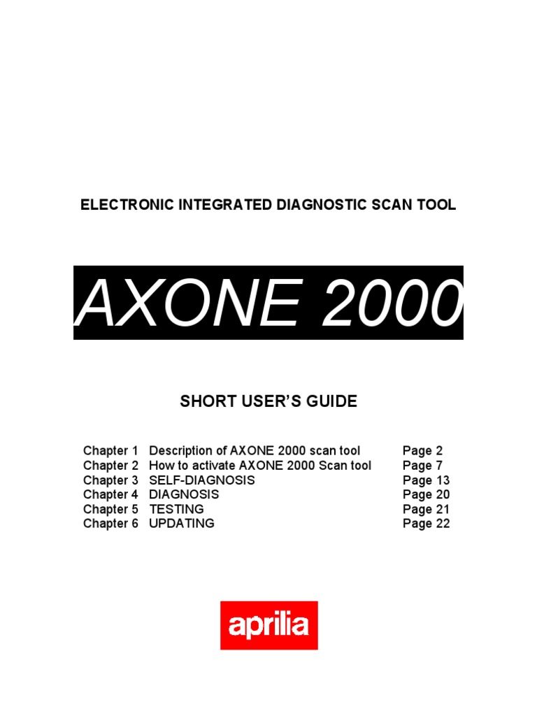 AXONE 2000: Electronic Integrated Diagnostic Scan Tool | PDF | Icon ...