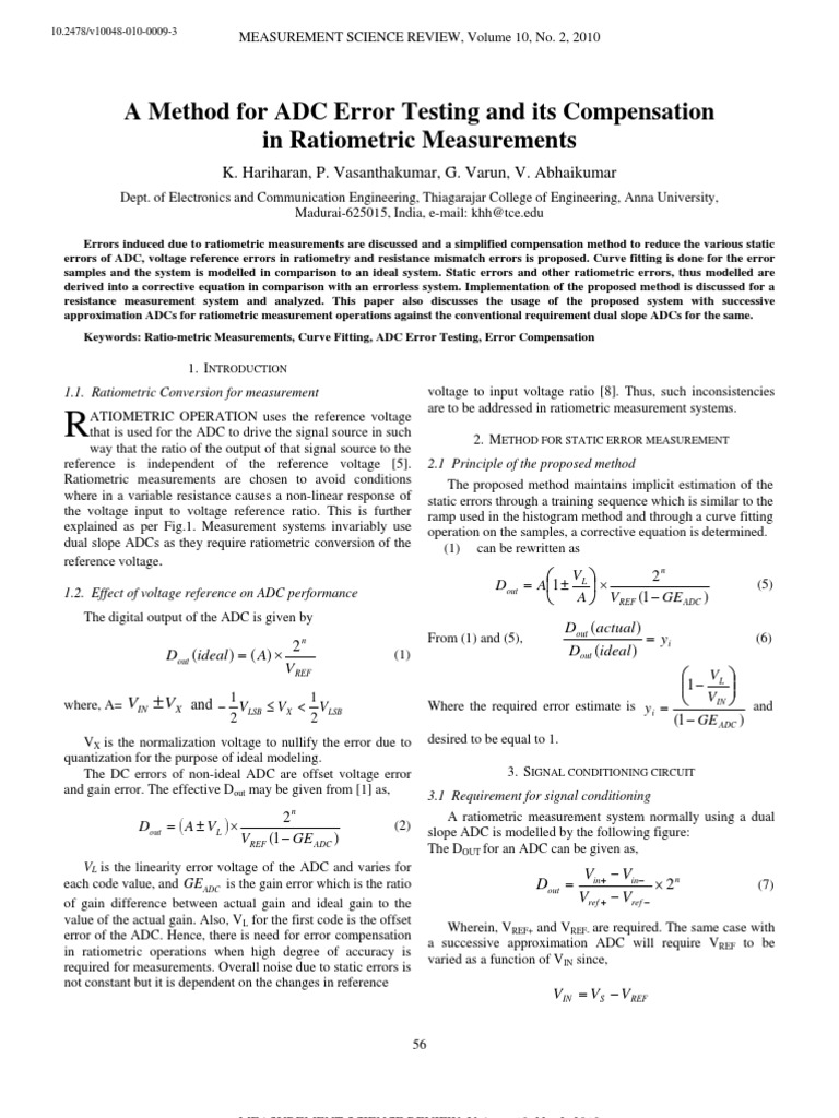 A Method For ADC Error Testing and Its Compensation in Ratiometric ...