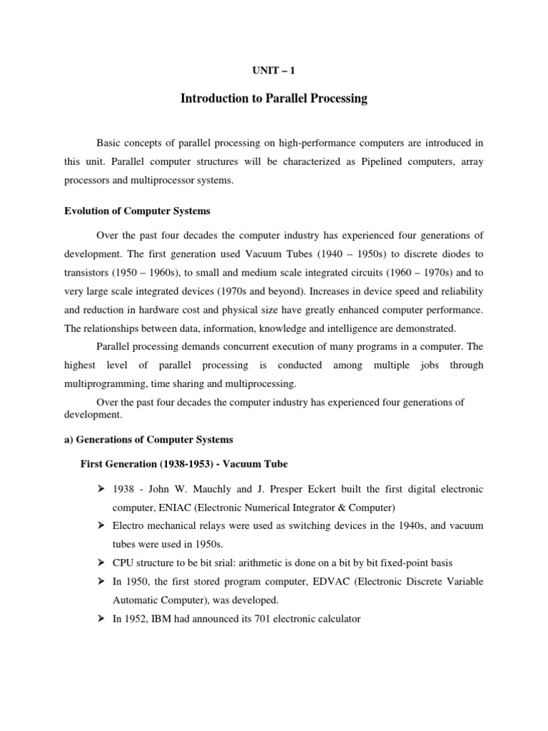 B.tech CS S8 High Performance Computing Module Notes Module 1 | PDF ...