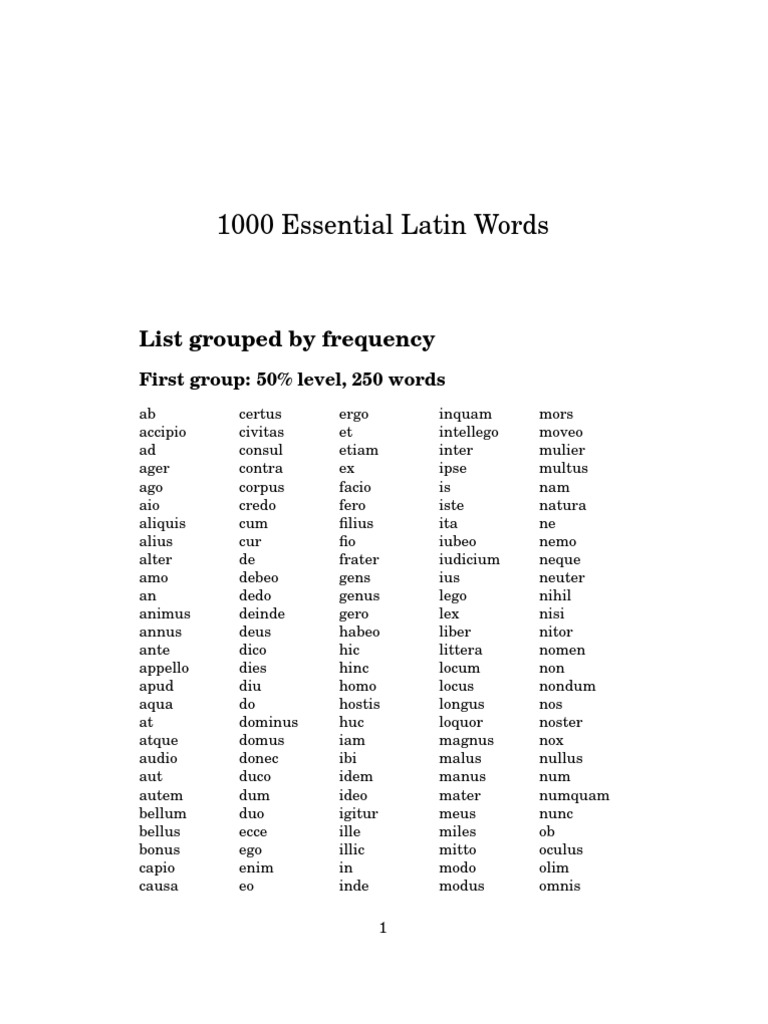 Essential Latin Vocab | PDF