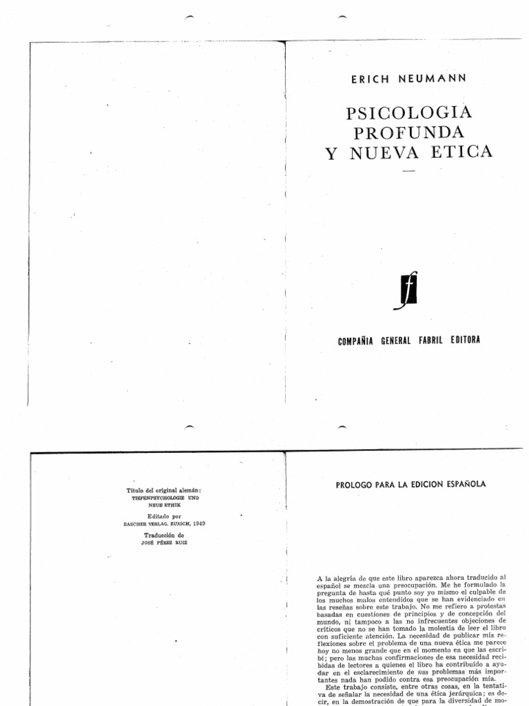 Neumann Erich - Psicologia Profunda y Nueva Etica | PDF