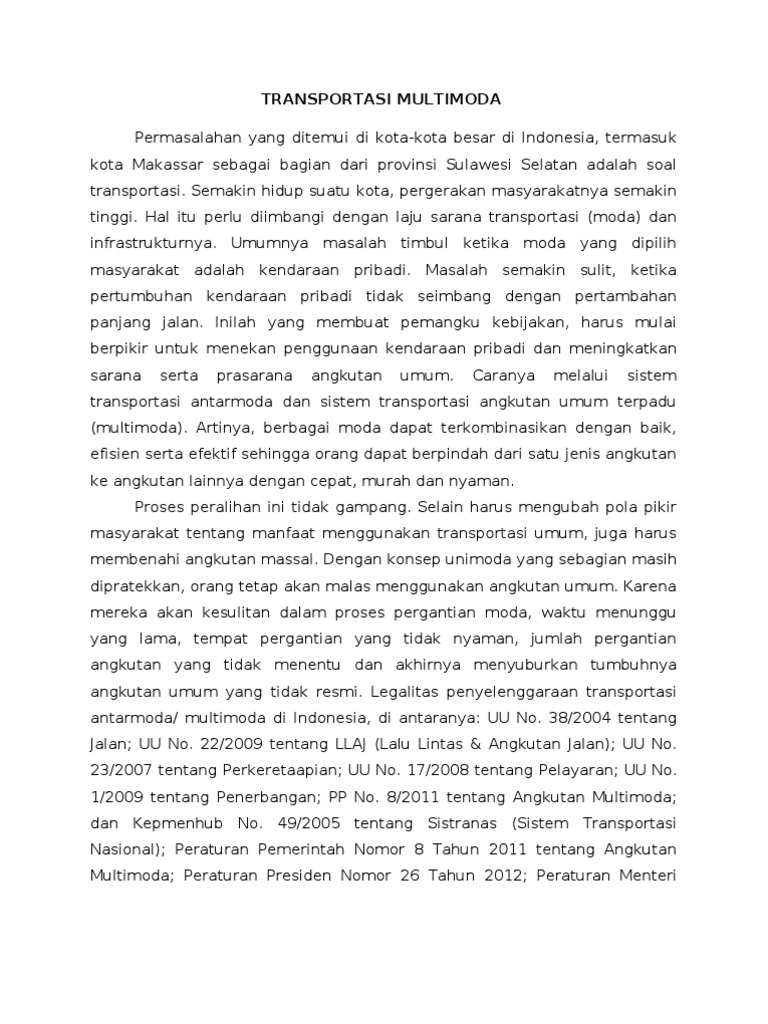Transportasi Multimoda | PDF