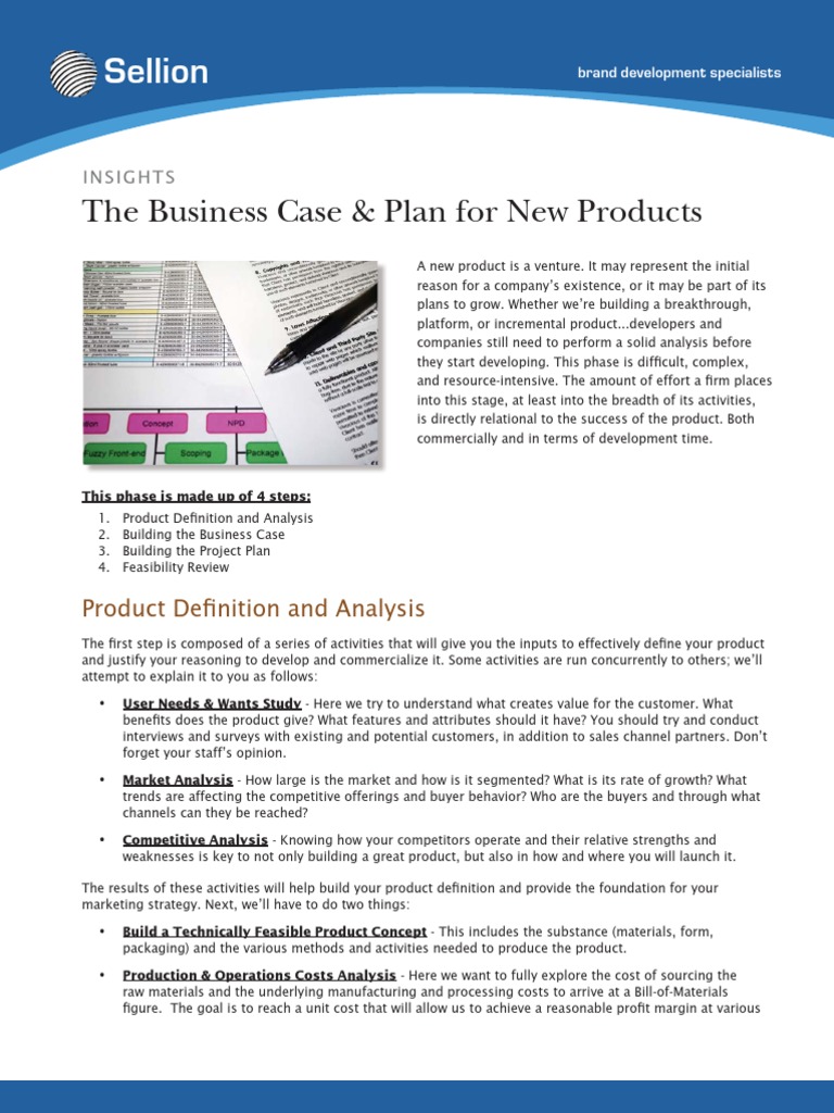 Building The Business Case and Plan in New Product Development | PDF ...