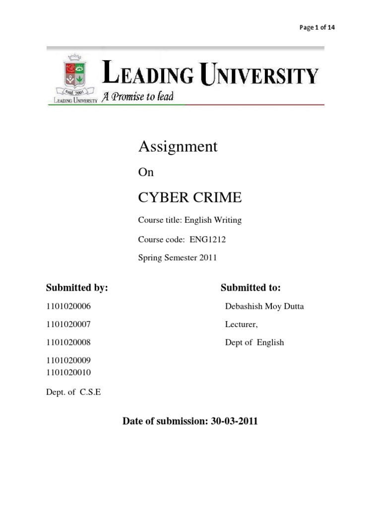 Final Assignment Cyber Crime | PDF | Cybercrime | Wiki Leaks