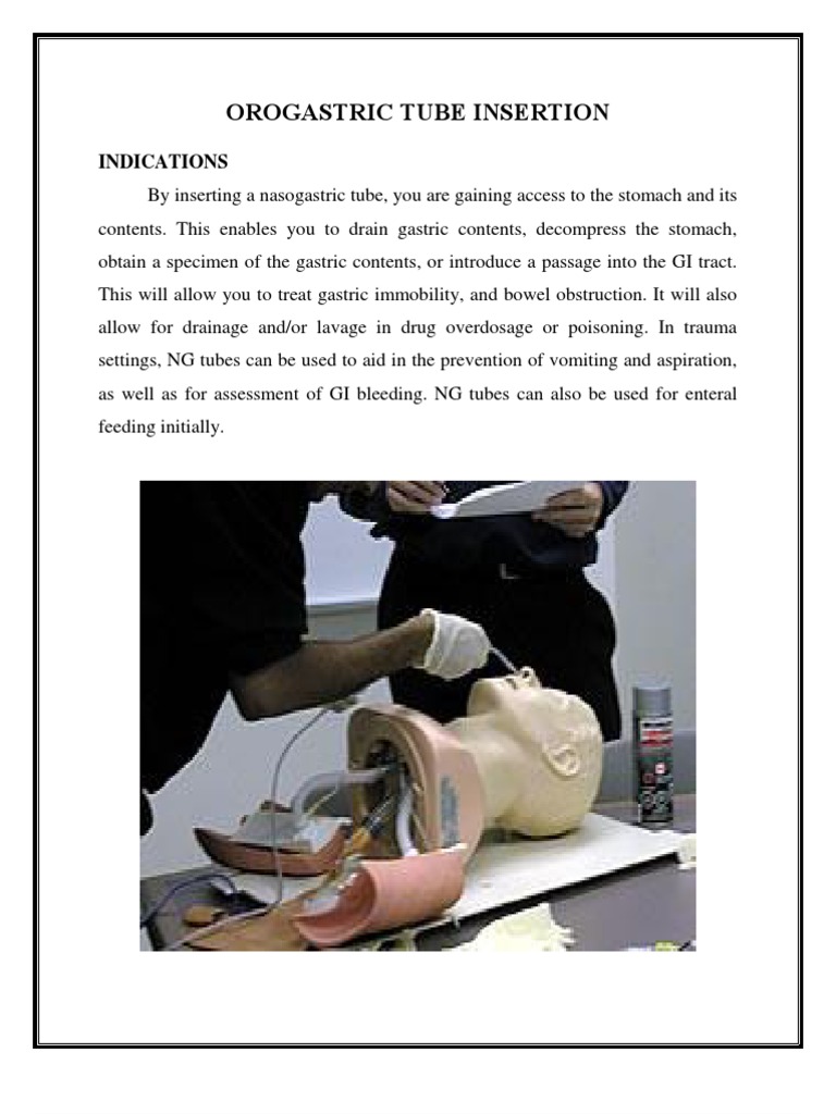 Orogastric Tube Insertion | PDF | Medical Specialties | Gastroenterology