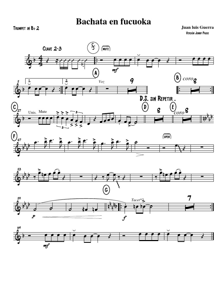 Bachata - Trumpet in BB 2 | PDF