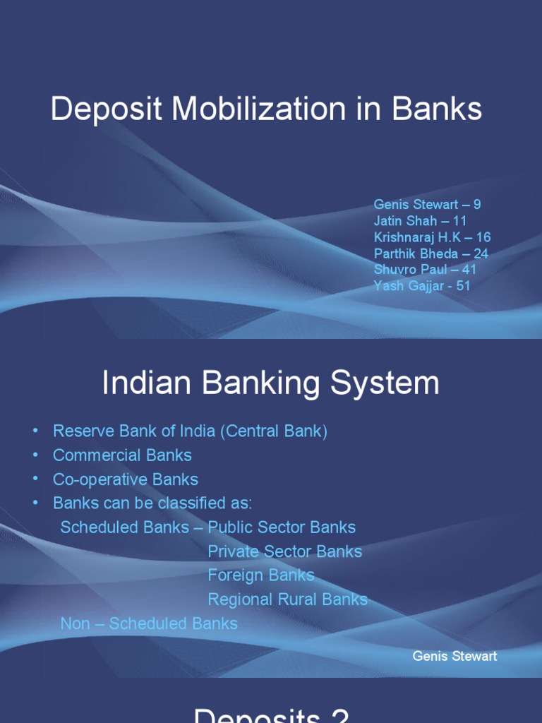 Deposit Mobilization in Banks | PDF | Reserve Bank Of India | Deposit ...