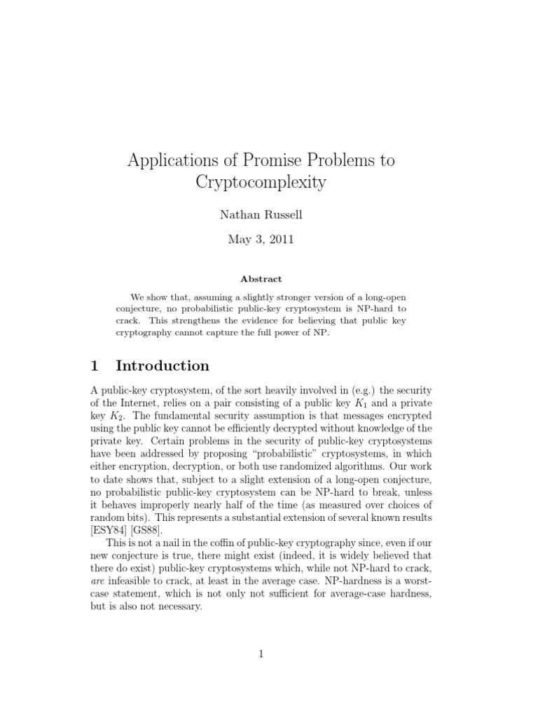 Thesis Proposal, Nathan Russell | PDF | Public Key Cryptography ...