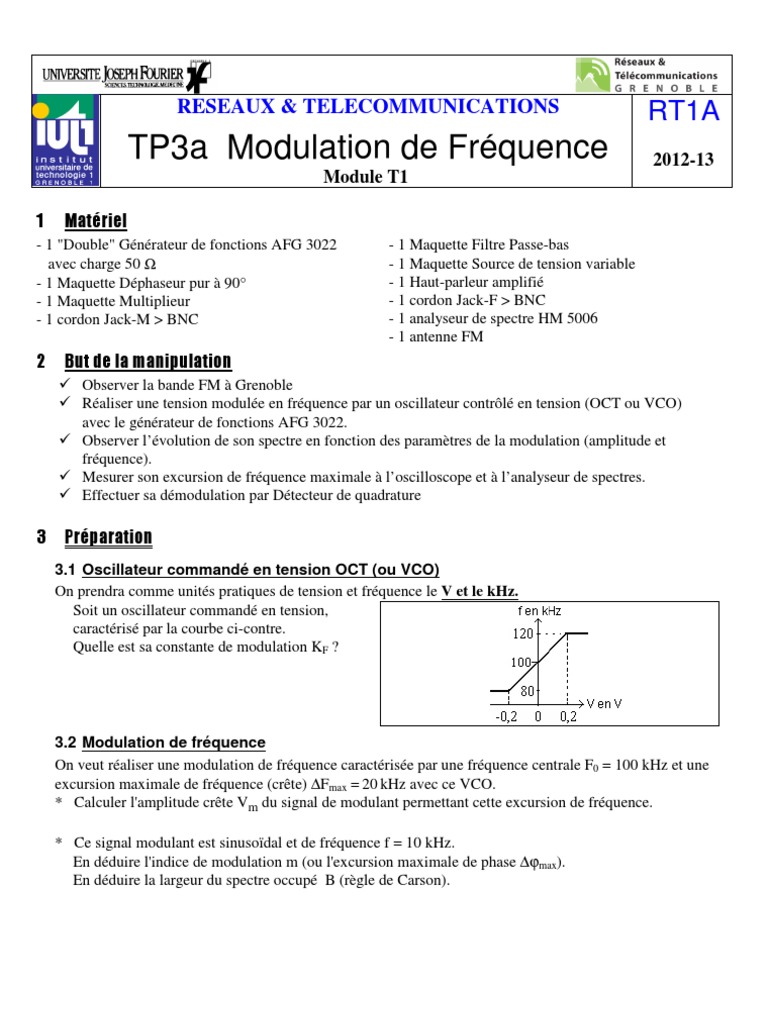 TP Mod Freq | PDF | Modulation de fréquence | Modulation
