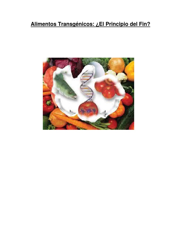 Trabajo Sobre Alimentos Transgenicos | PDF | Organismo genéticamente ...