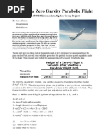 Math 1010 Project 2 Zero Gravity Project | PDF | Weightlessness | Flight