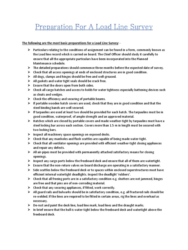 Preparations for Loadline Survey | Deck (Ship) | Ships