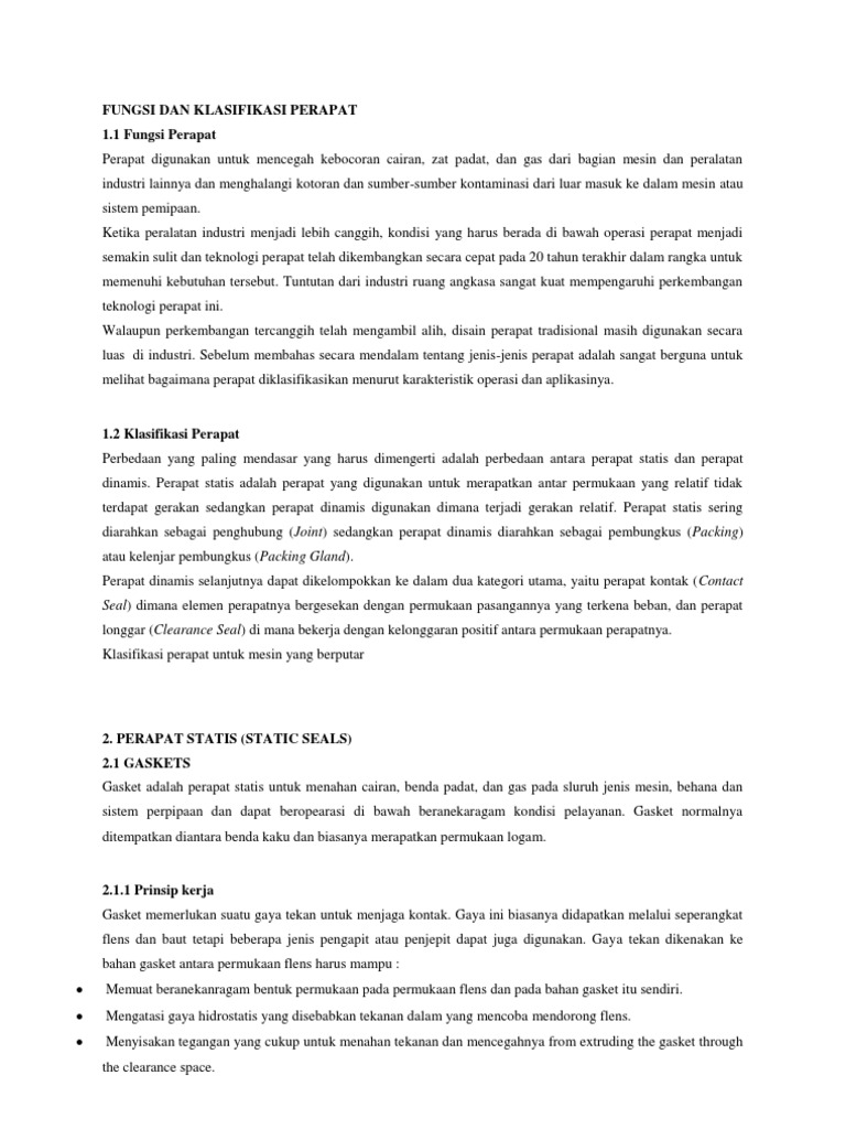 Fungsi Dan Klasifikasi Perapat, Jenis Perapat | PDF | Bisnis | Griya ...