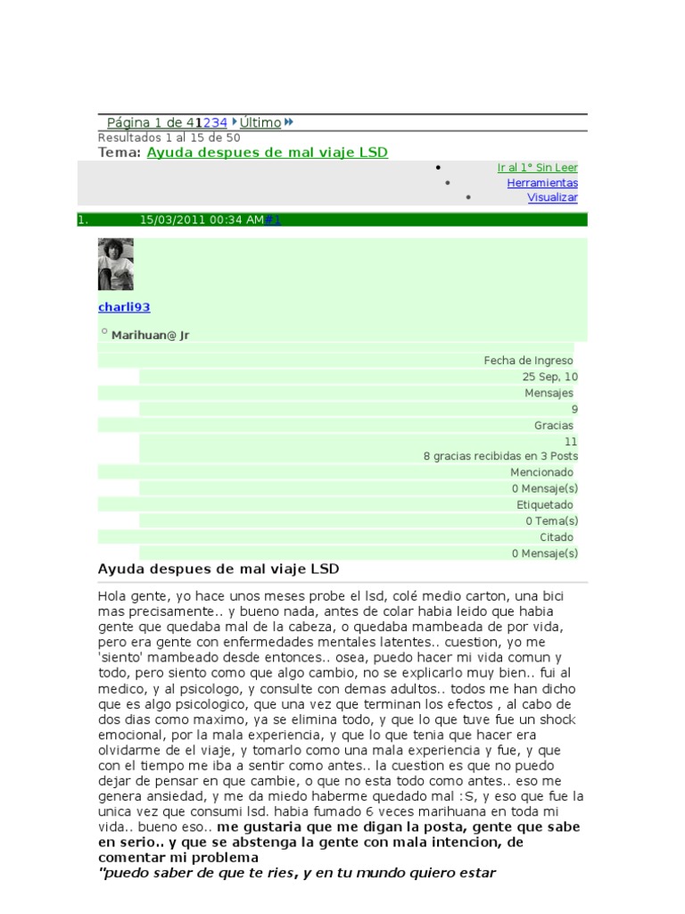 Ayuda Despues de Un Mal Viaje de LSD | Descargar gratis PDF ...