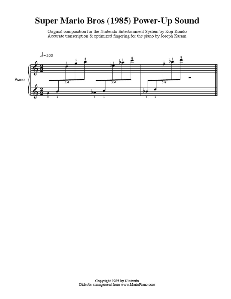 Mario Sheet Music Power Up Sound | PDF