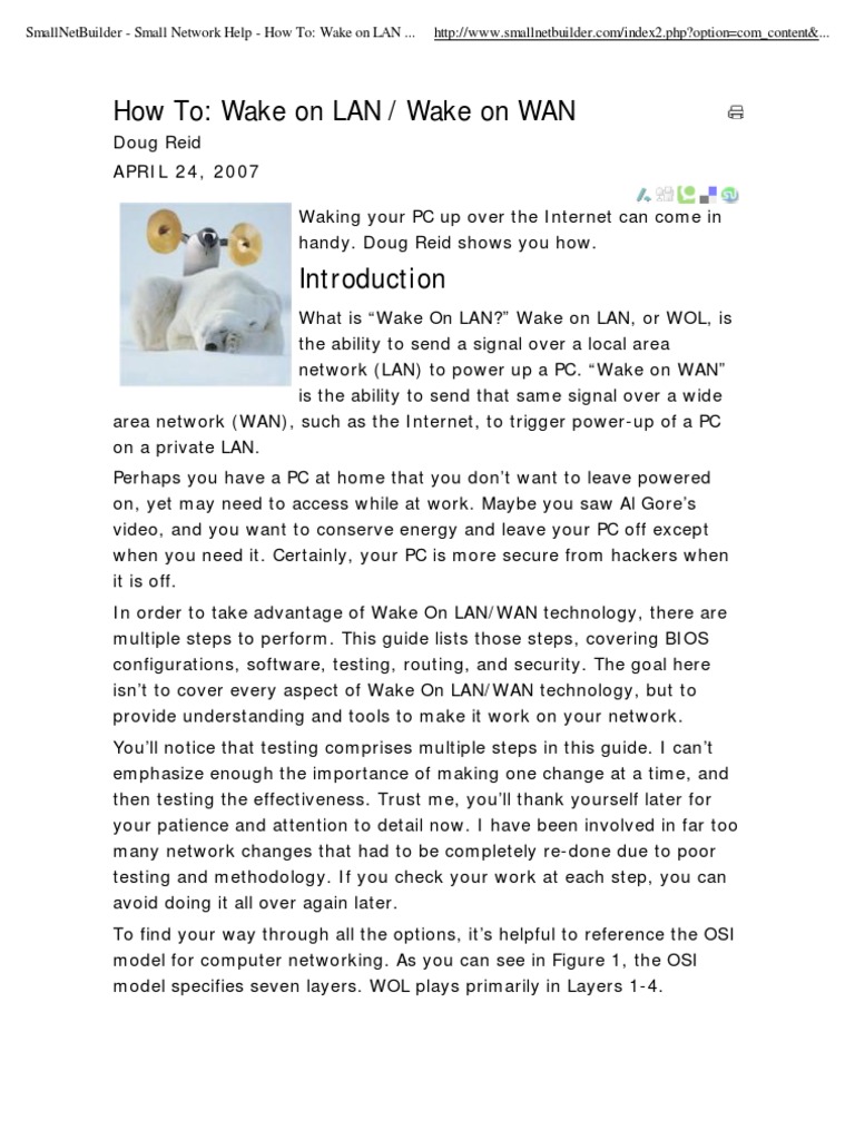 How To Wake On LAN Wake On WAN | PDF | Network Interface Controller ...