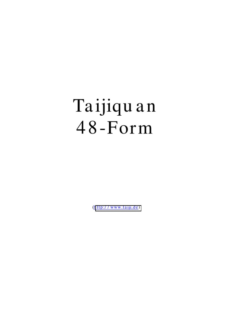 Tai Chi - Taijiquan - 48 Form | PDF