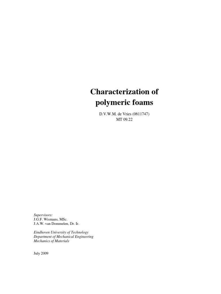 Characterization of polymeric foams mechanical behavior | PDF | Deformation (Engineering ...
