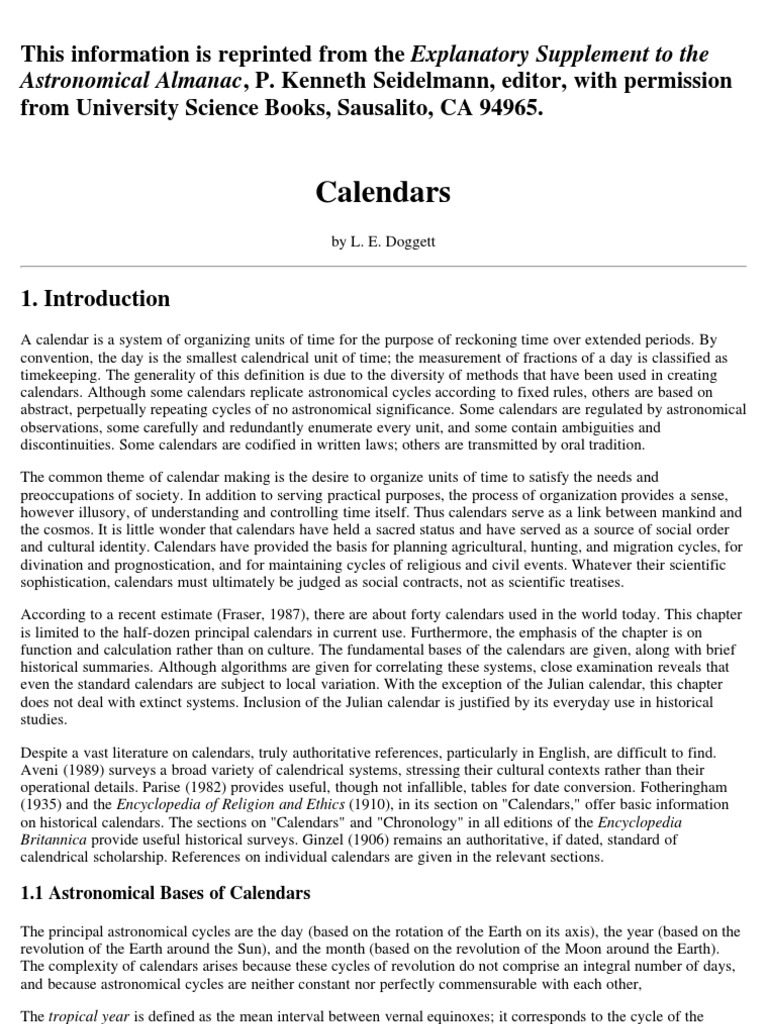 Calendars and Their History | PDF | Calendar | Hebrew Calendar
