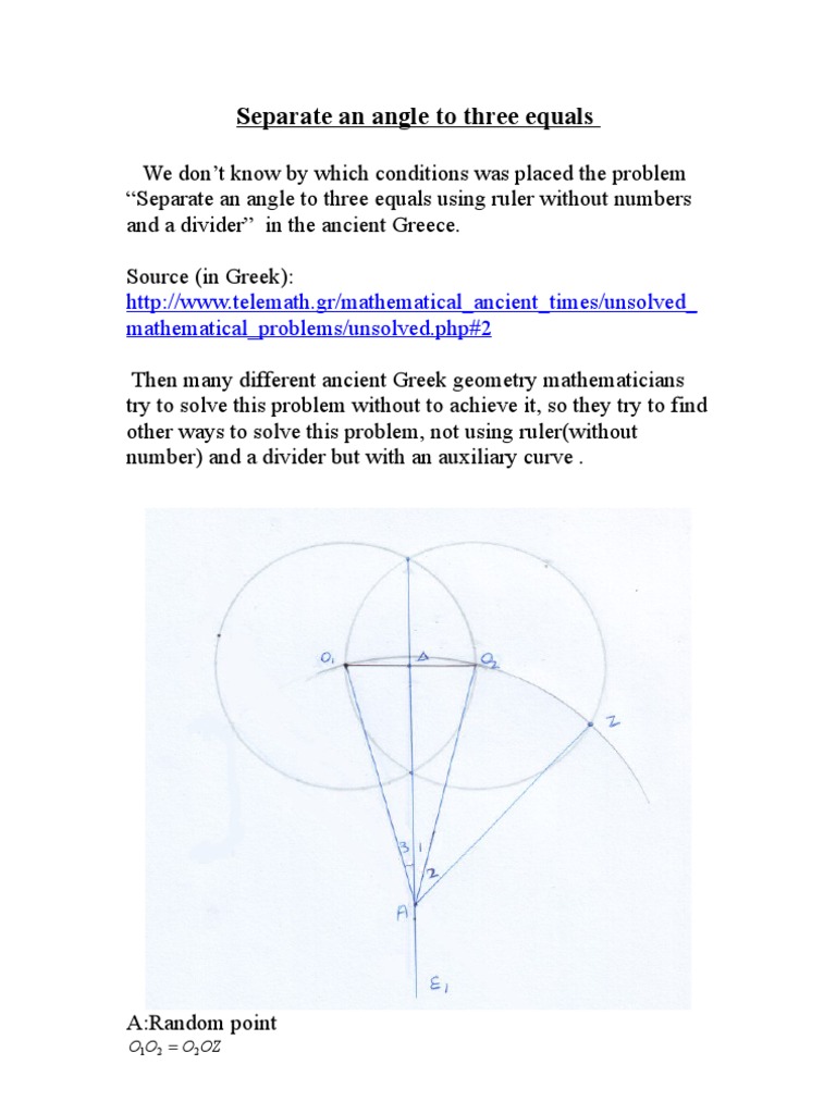 Dividing an Angle into Three Equal Parts | PDF | Angle | Teaching ...