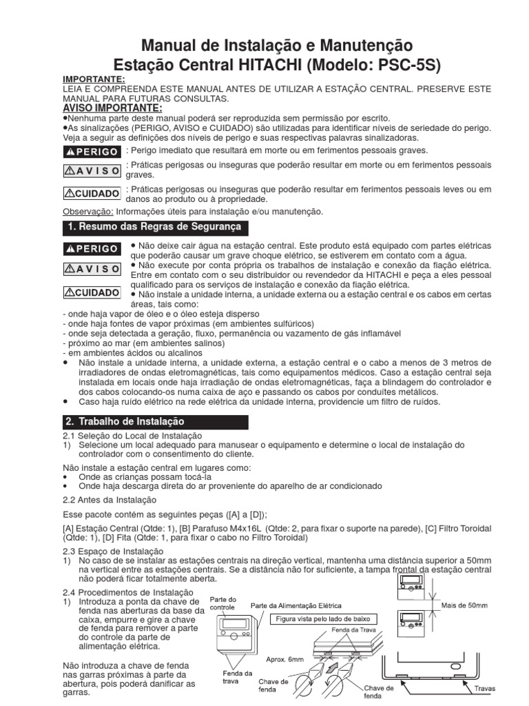 Hitachi Set Free - Manual de Operacao e Instalacao IV | PDF ...