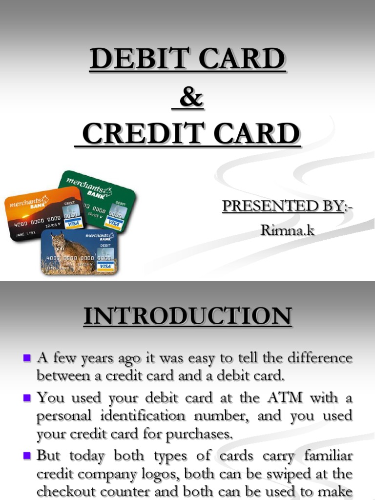 Credit & Debit Card | PDF