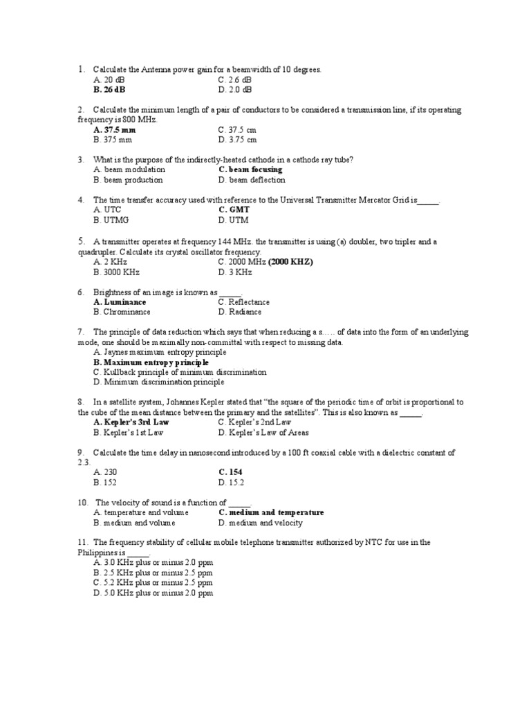 ECE Board Exam April 2005 Communications | PDF | Detector (Radio ...