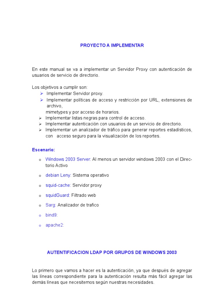 Manual de Squid | PDF | Servidor proxy | Archivo de computadora