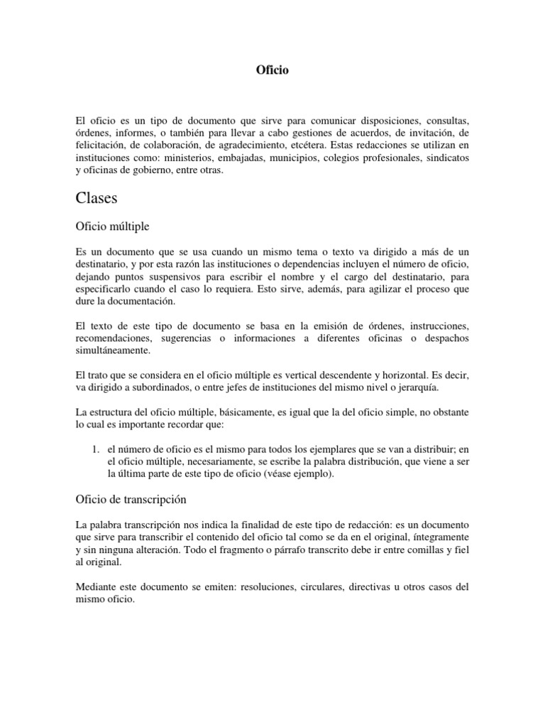 Documento Administrativo, Oficio | PDF