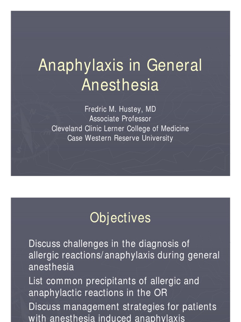 Anaphylaxis in General Anesthesia | PDF