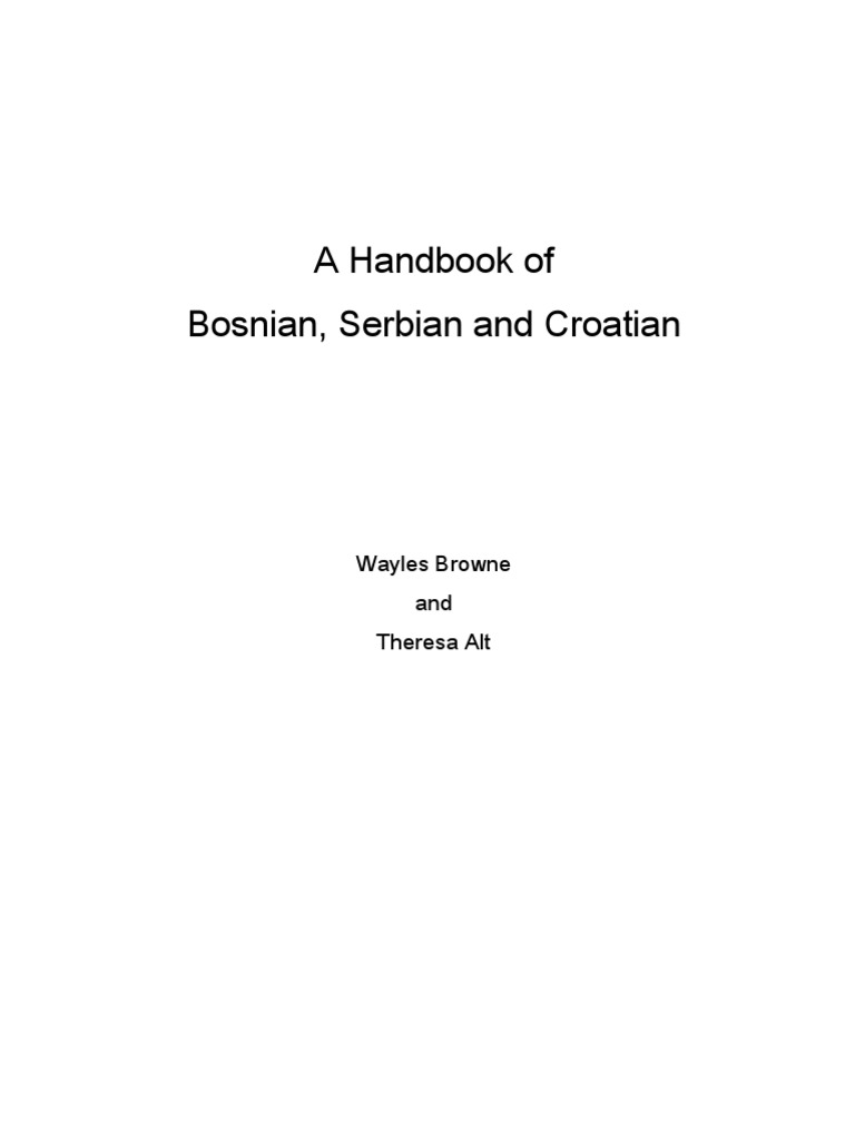 Bsc Bosnian Croatian Serbian Grammar Pdf Grammatical Gender