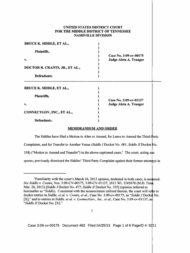 Bruce Siddle Latest | PDF | Lawsuit | Pleading