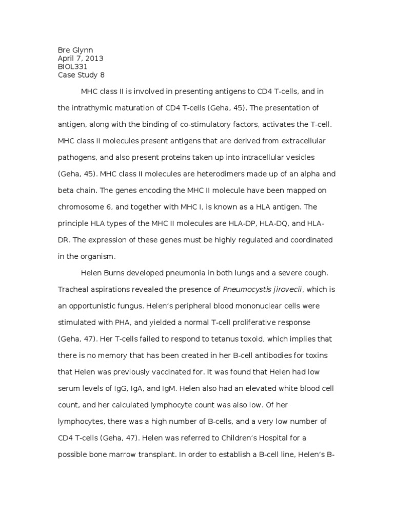 MHC Class II Deficiency | PDF | T Cell | Major Histocompatibility Complex