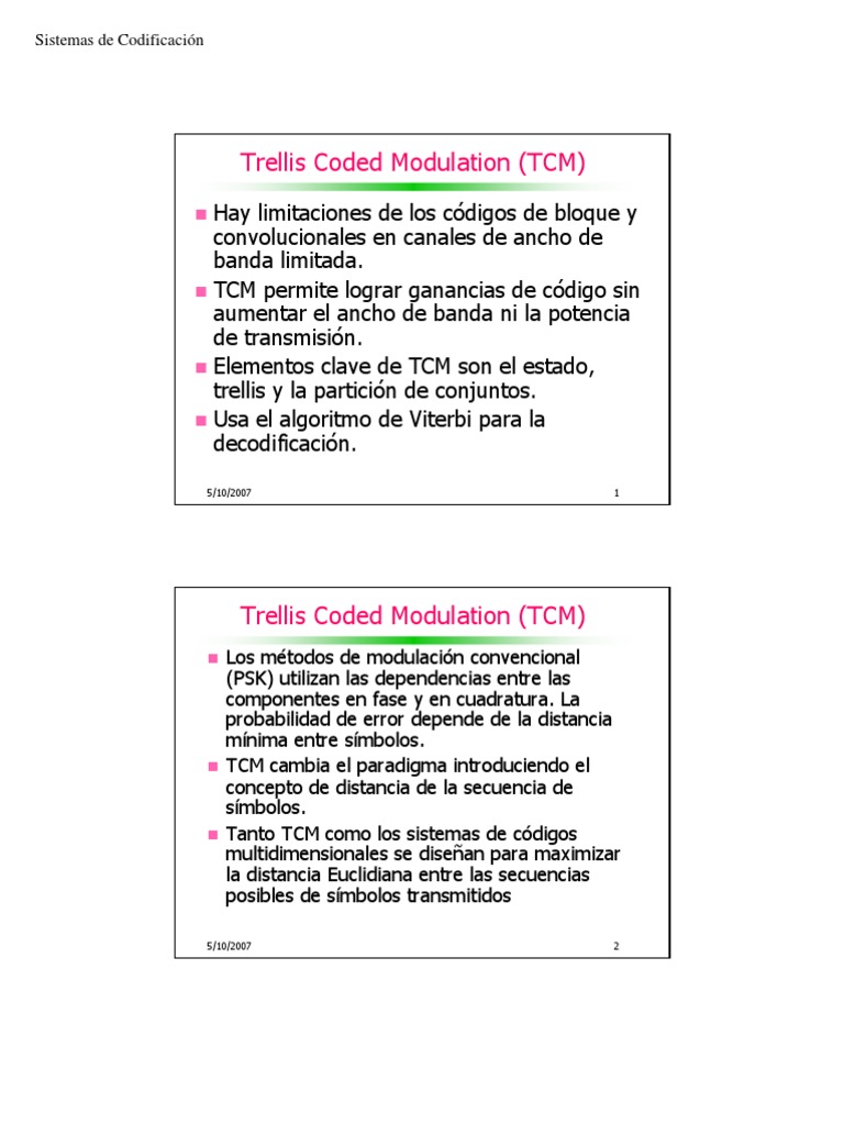 Trellis Coded Modulation (TCM) | PDF | Ingeniería en telecomunicaciones ...