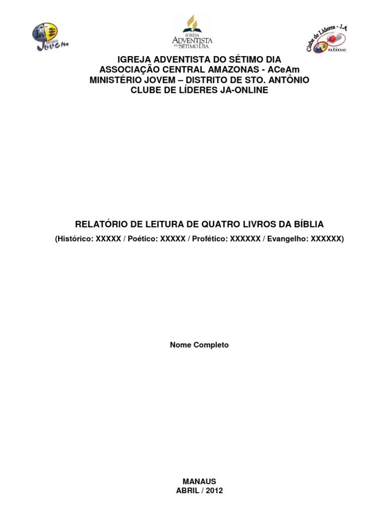 Relatório de Leitura da Bíblia | PDF