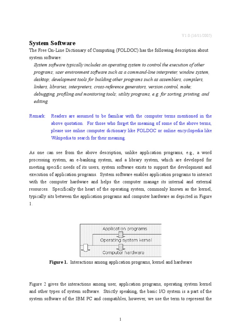 System Software: Figure 1. Interactions Among Application Programs ...