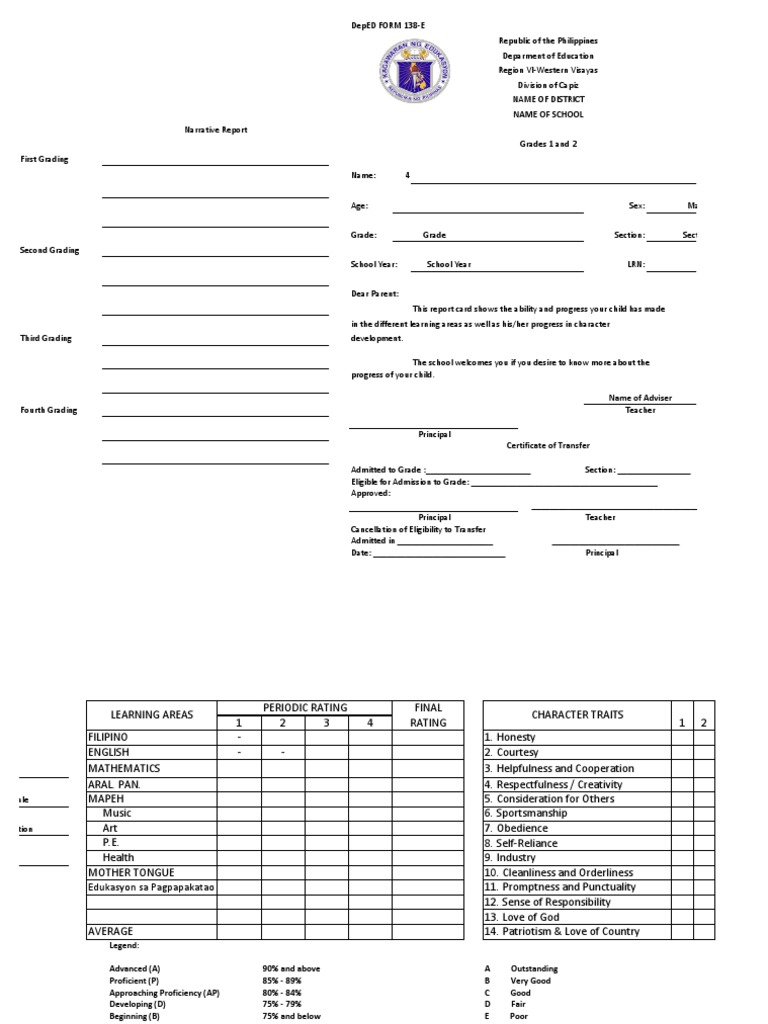 Sample Card K To 12 Curriculum | PDF | Quality Of Life | Cognition