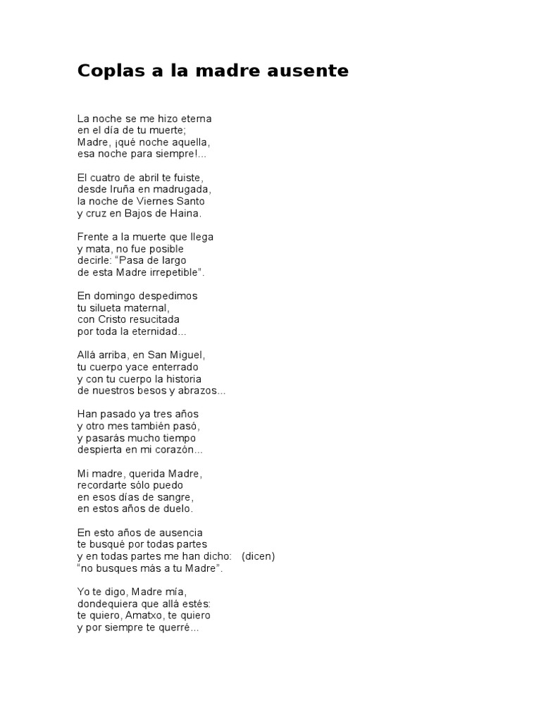 Coplas A La Madre Ausente 7 | PDF | Religión y creencia