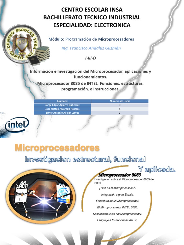 Microprocesador 8085 | PDF | Microprocesador | Circuito integrado