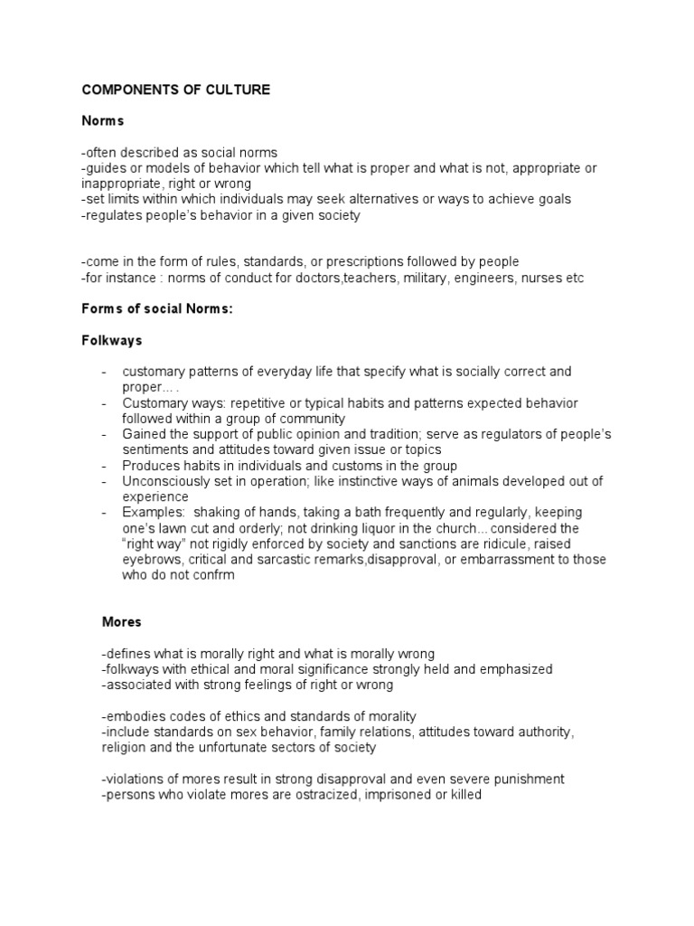 Components of Culture | PDF