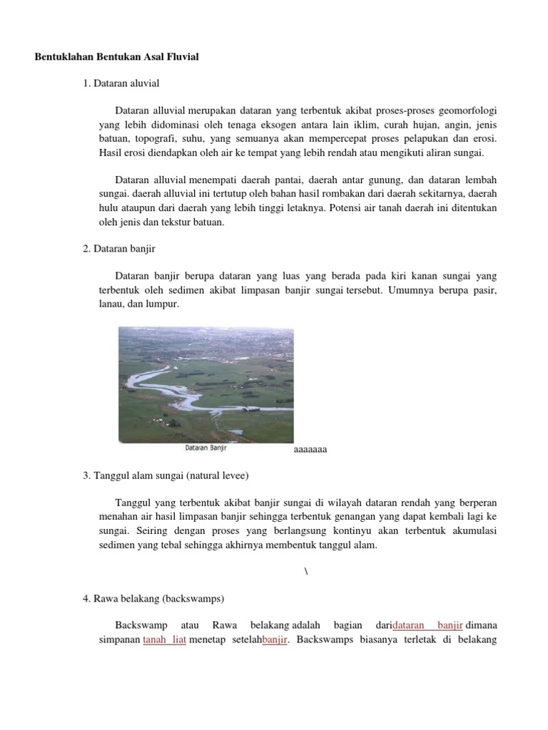 Bentuk Lahan Fluvial dan Prosesnya | PDF