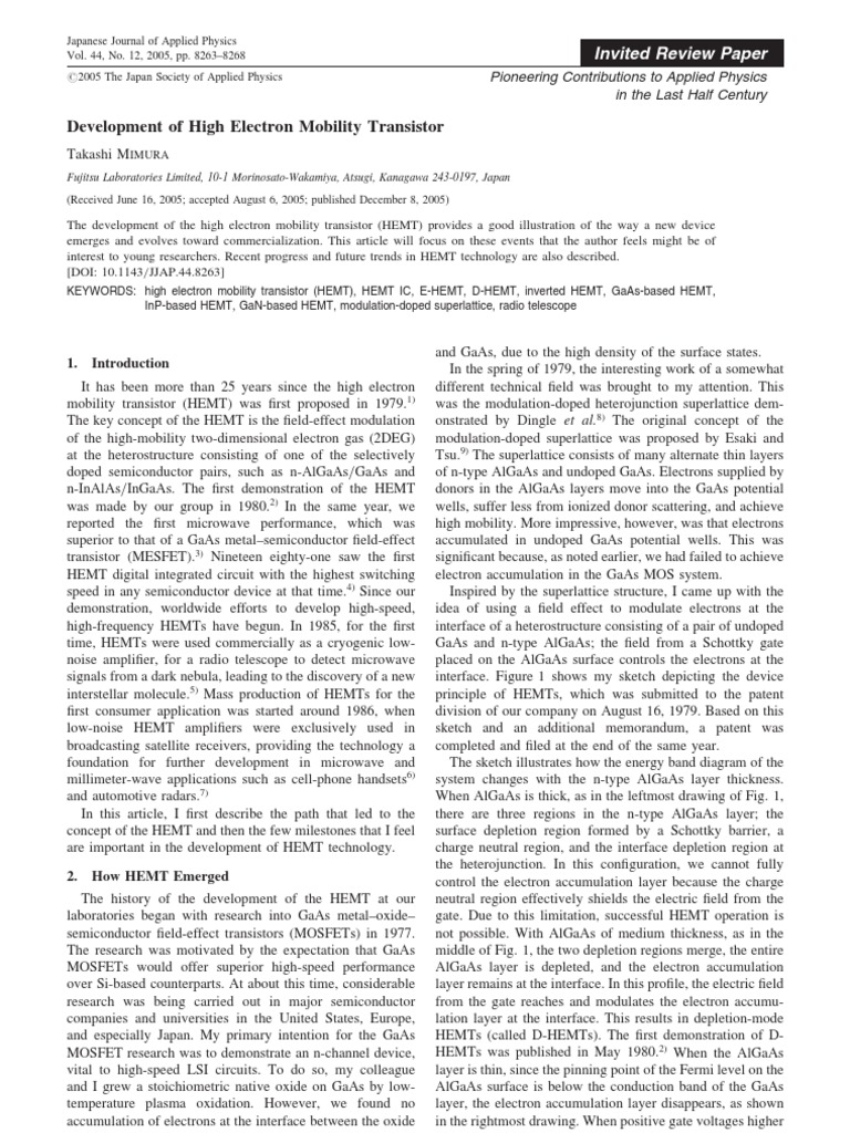 How HEMT Works | PDF | Gallium Arsenide | Field Effect Transistor